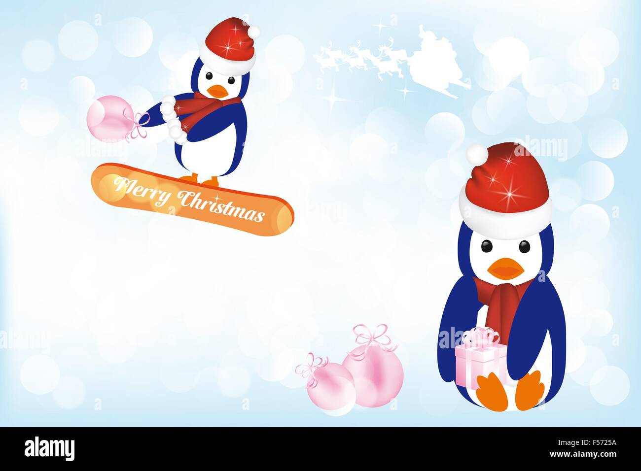 Cute penguins in christmas Stock Vector Images - Alamy