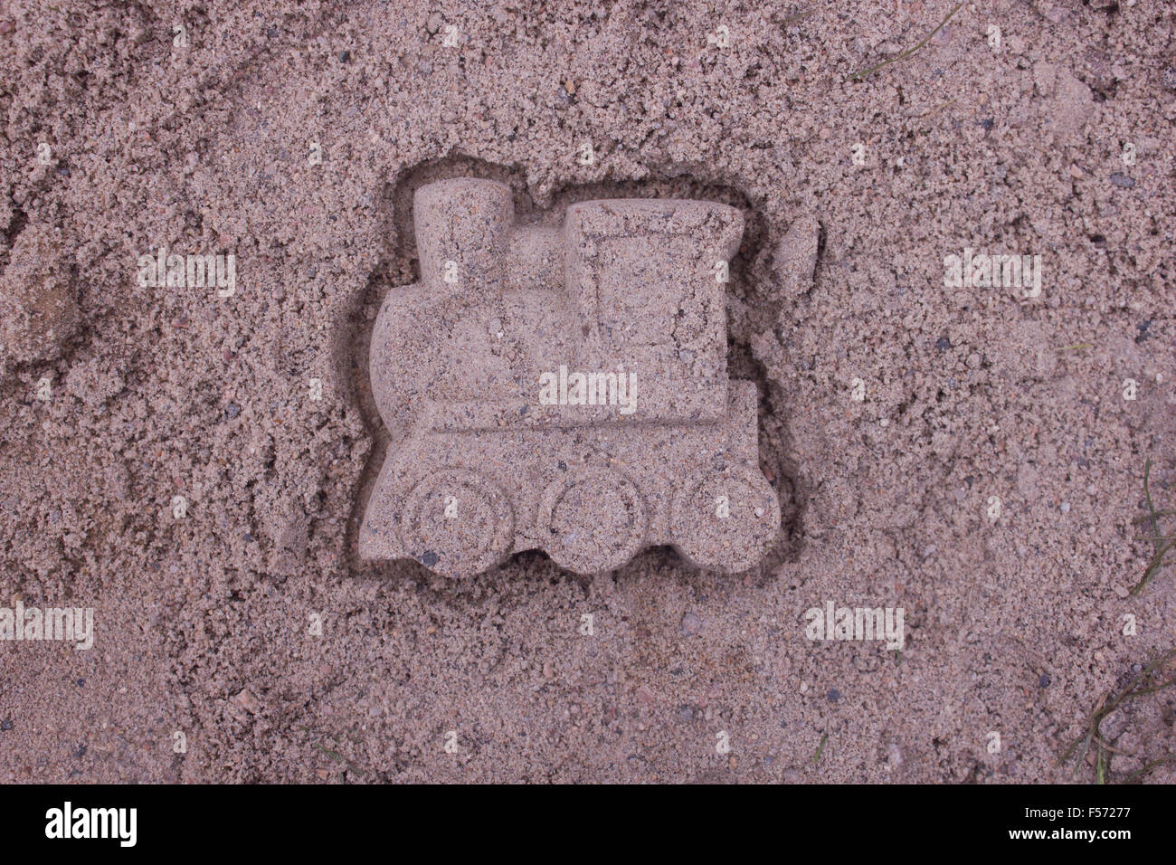 Steam locomotive made of sand Stock Photo - Alamy