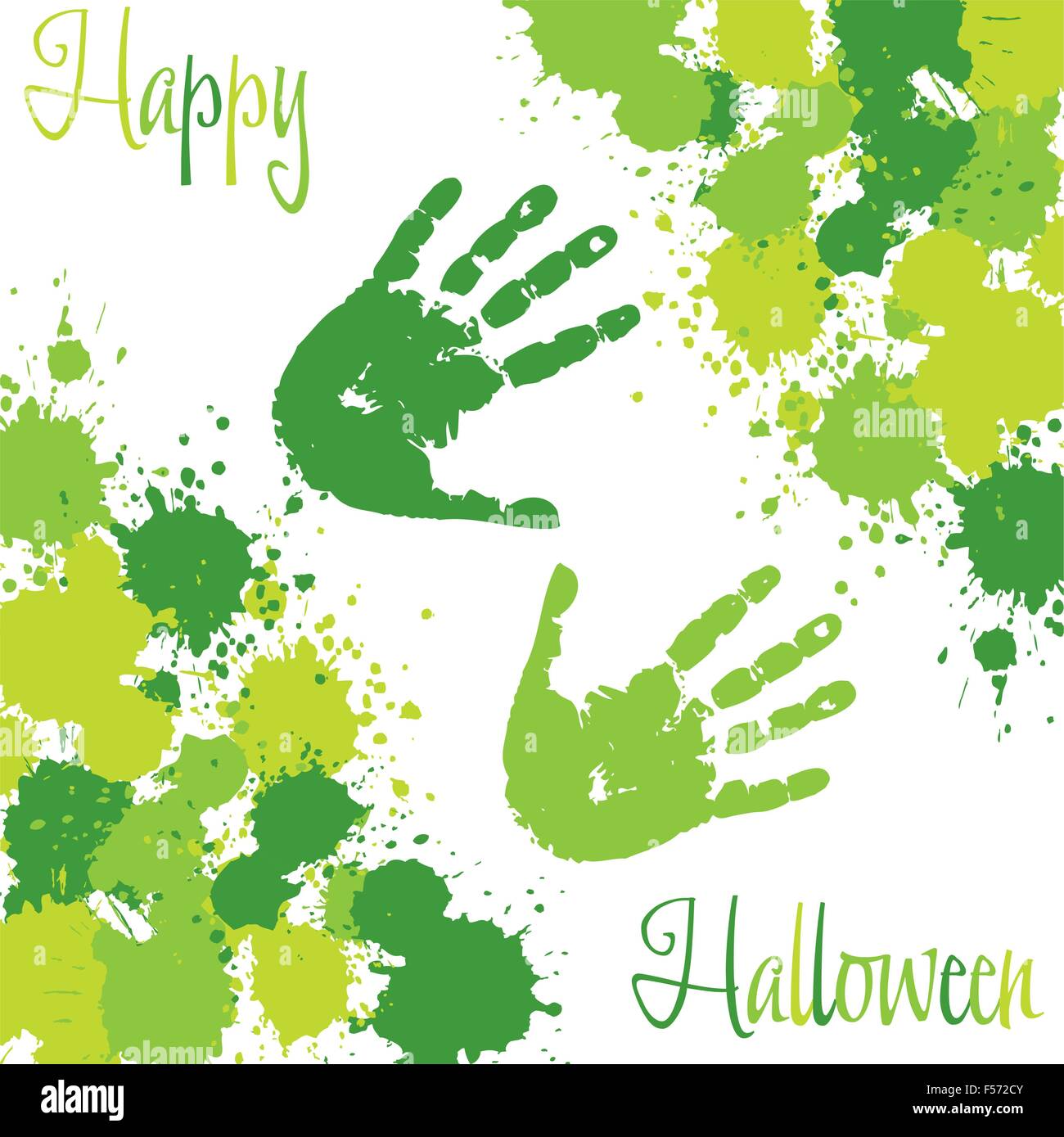 Slime hand print Halloween card in vector format Stock Vector Image ...