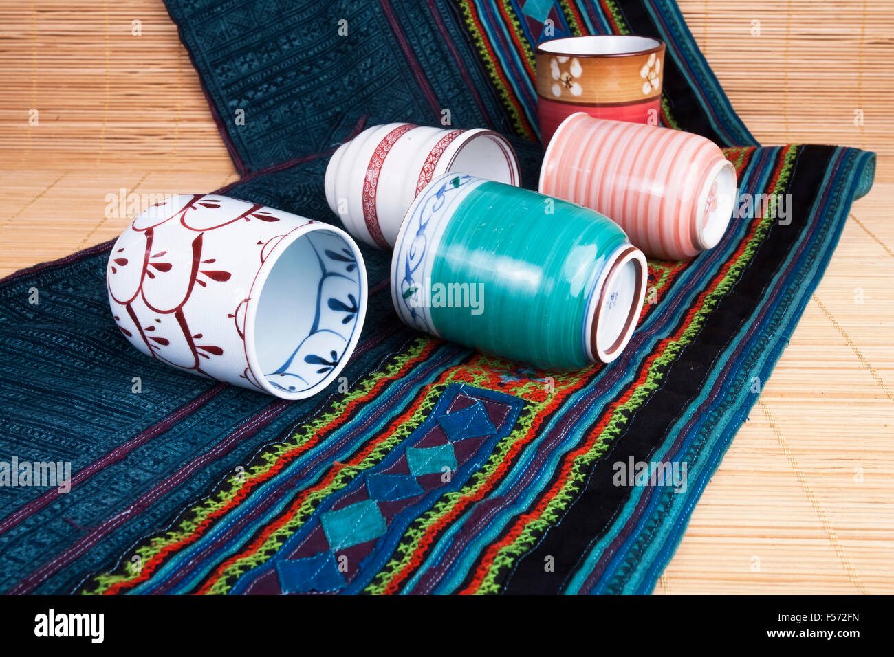 Collection of Traditional Japanese cups Stock Photo - Alamy