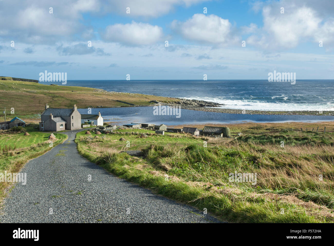 View of crofts at Troswick, South Mainland Shetland, Scotland Stock ...