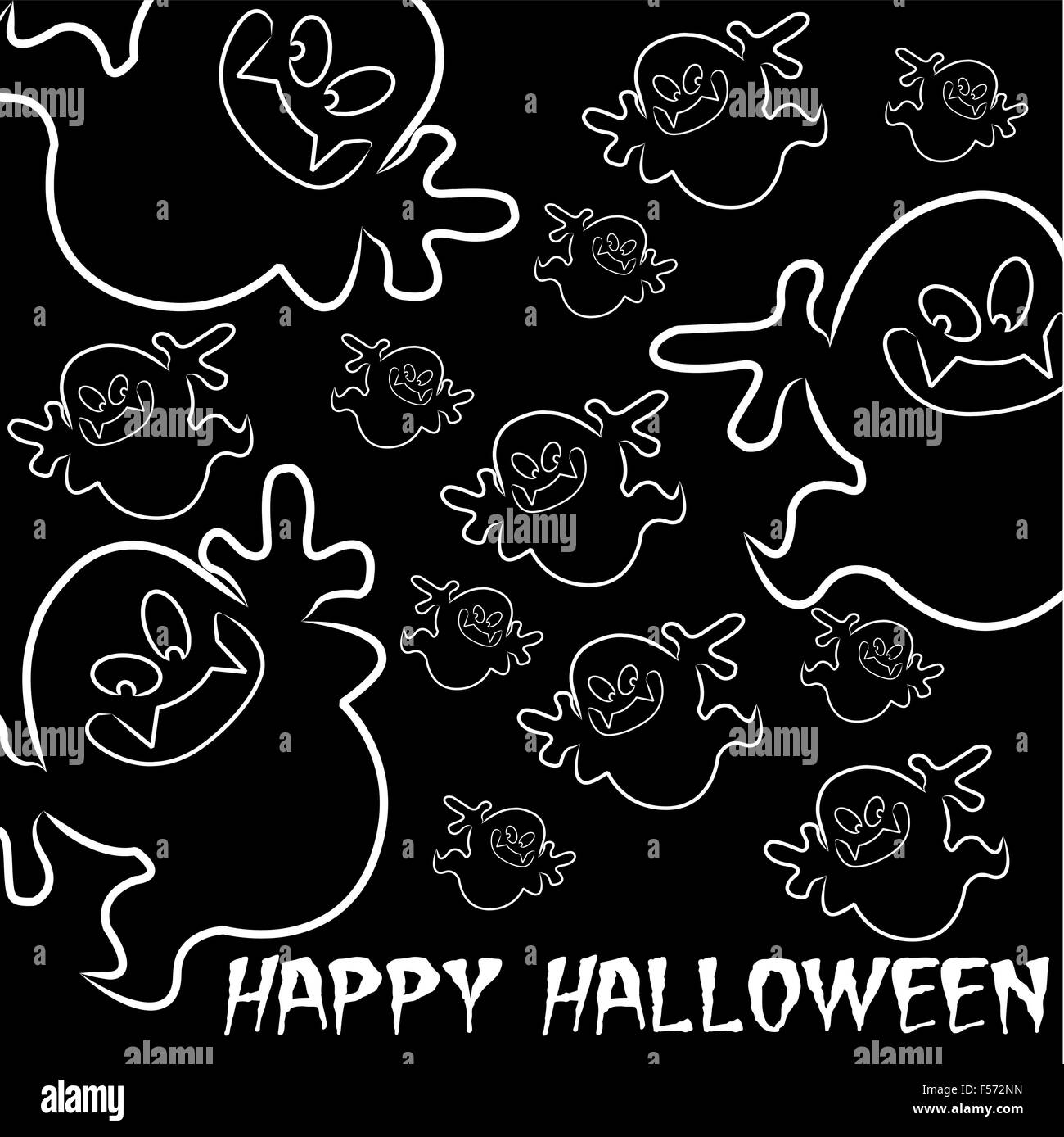 Happy halloween party pattern Black and White Stock Photos & Images - Alamy