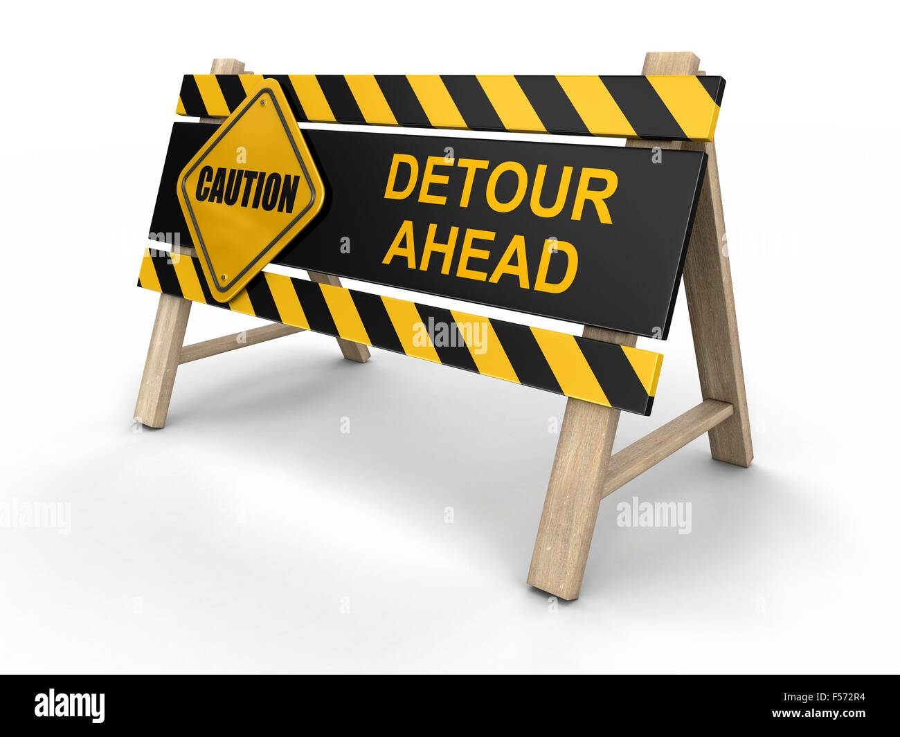 Detore ahead sign. Image with clipping path Stock Photo - Alamy