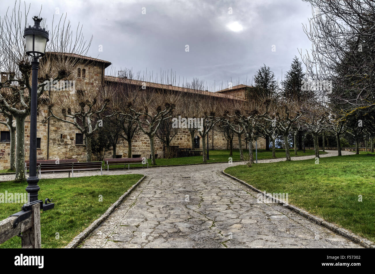 Picture inside the monastery yard in Spain Stock Photo - Alamy