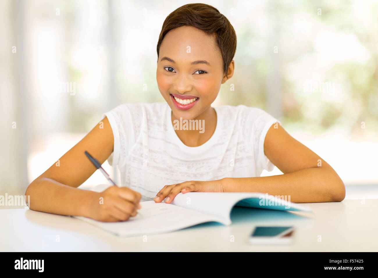 Black College Student Studying