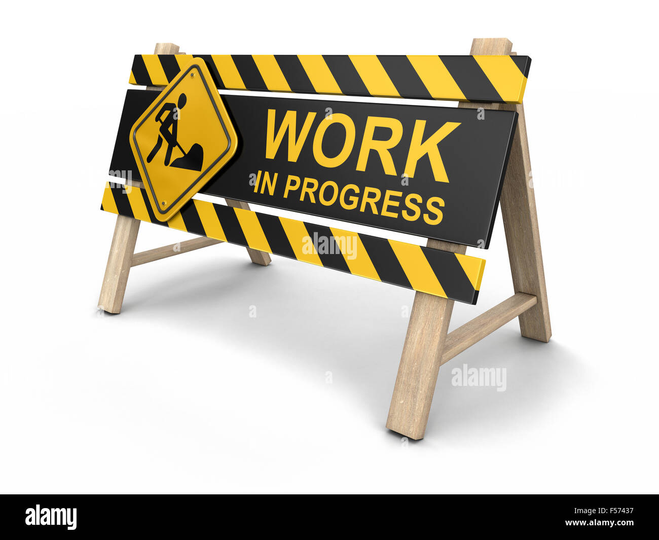 Work in progress sign. Image with clipping path Stock Photo - Alamy