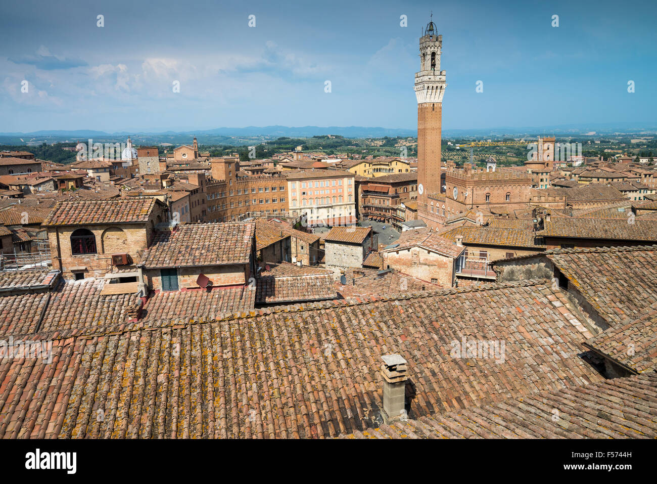 General view of the old town of medieval Siena, Italy, Europe Stock ...