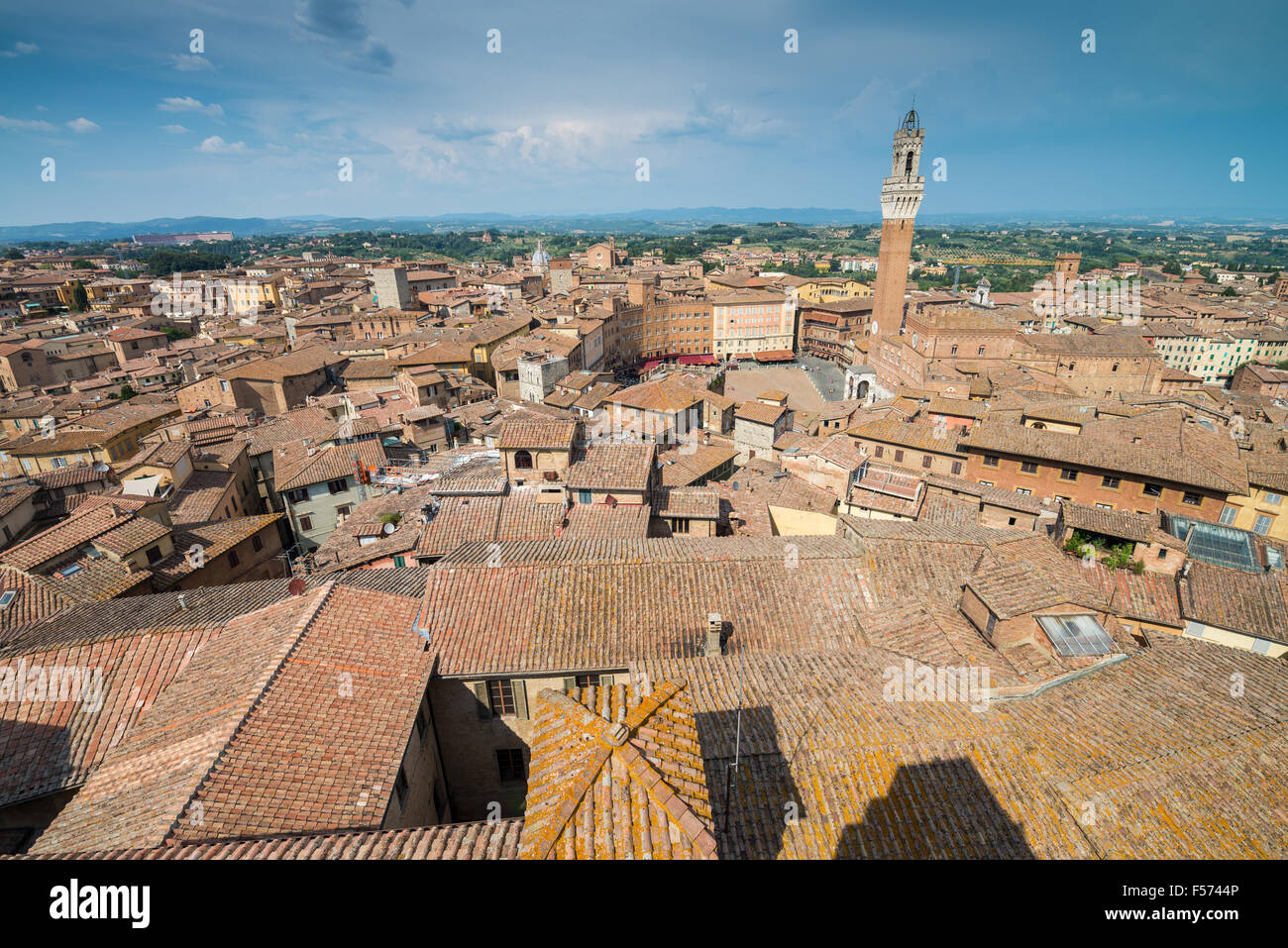 General view of the old town of medieval Siena, Italy, Europe Stock ...