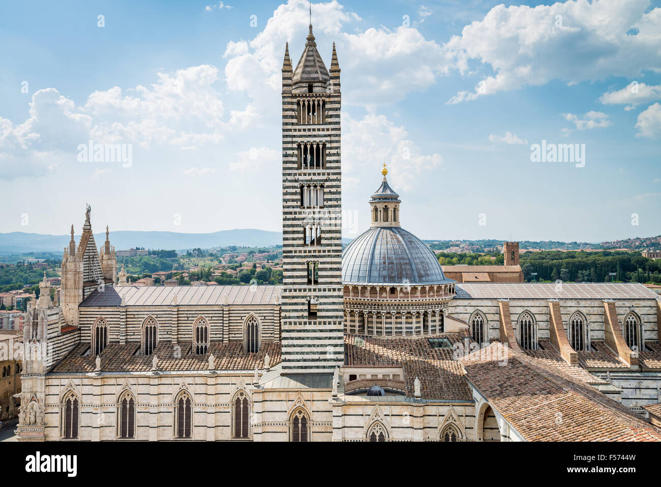 General view of the old town of medieval Siena, Italy, Europe Stock ...