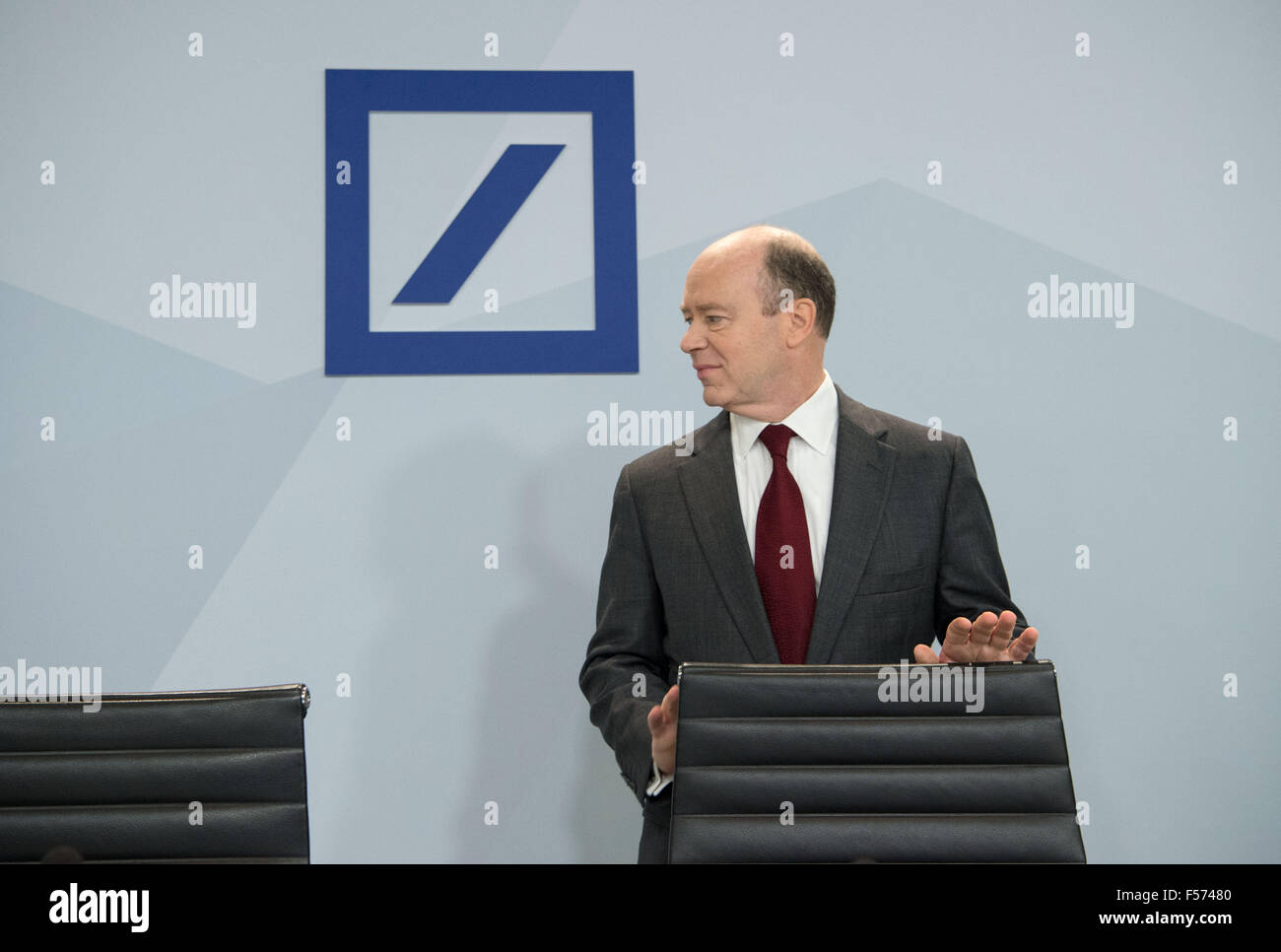 John Cryan, co-CEO of Deutsche Bank, attends a press conference at bank ...