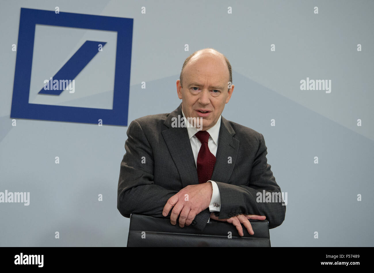 John Cryan, co-CEO of Deutsche Bank, attends a press conference at bank ...