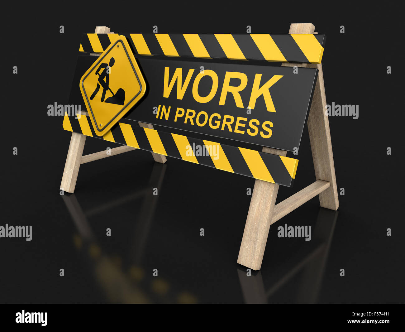 Work in progress sign. Image with clipping path Stock Photo - Alamy