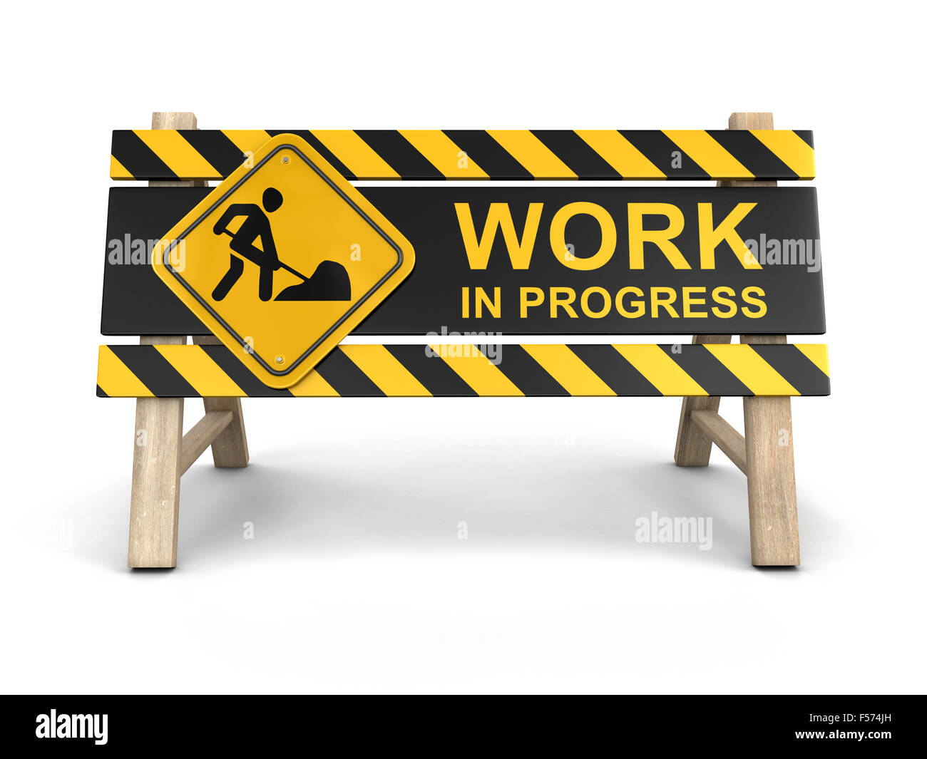 Work in progress sign. Image with clipping path Stock Photo - Alamy