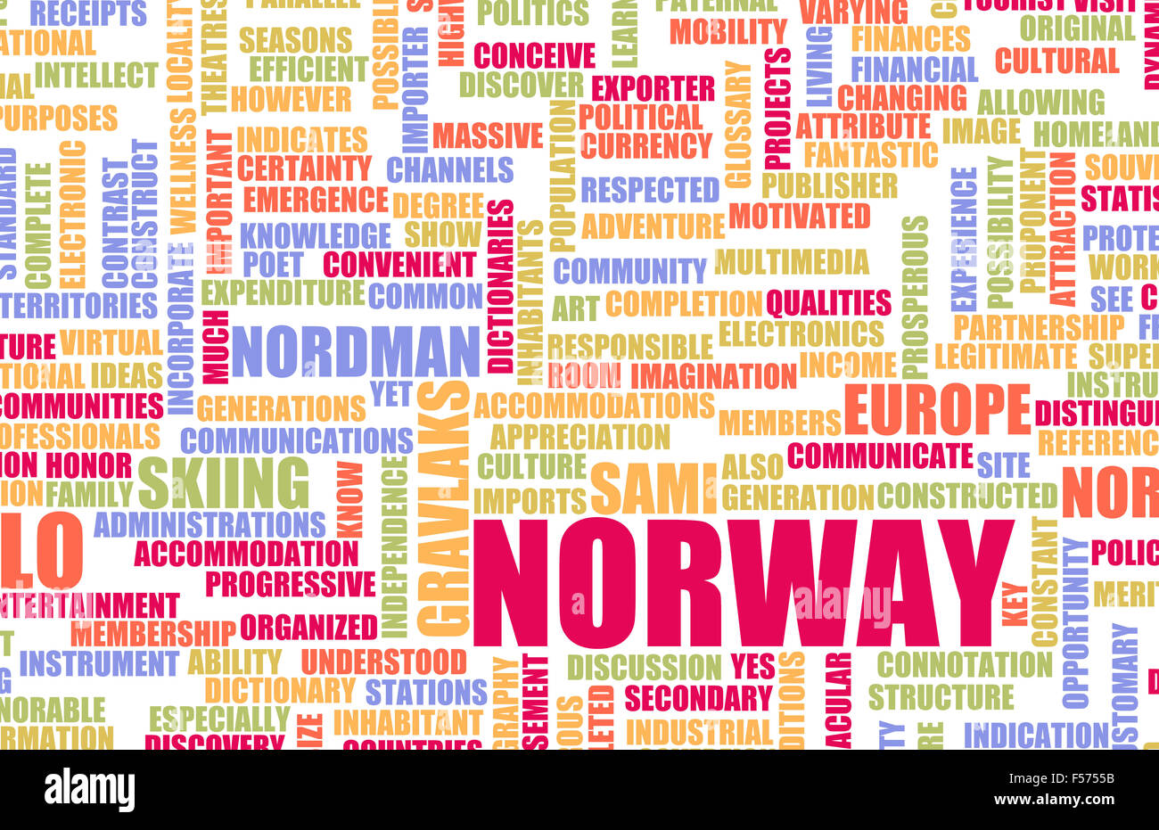 Norway as a Country Abstract Art Concept Stock Photo - Alamy