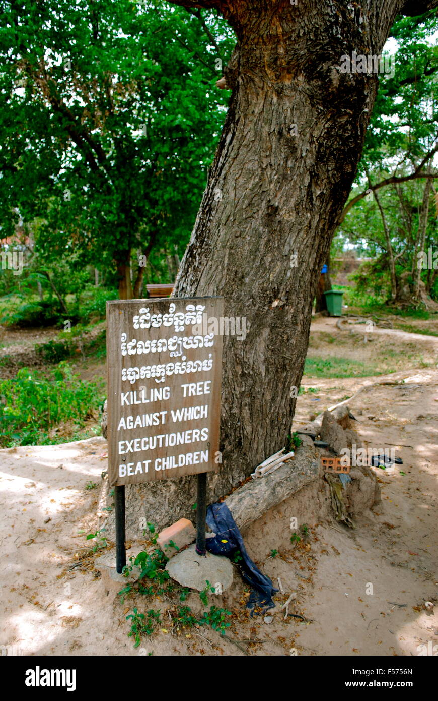 The killing tree used to carry out genocide by the Khmer Rouge at The ...