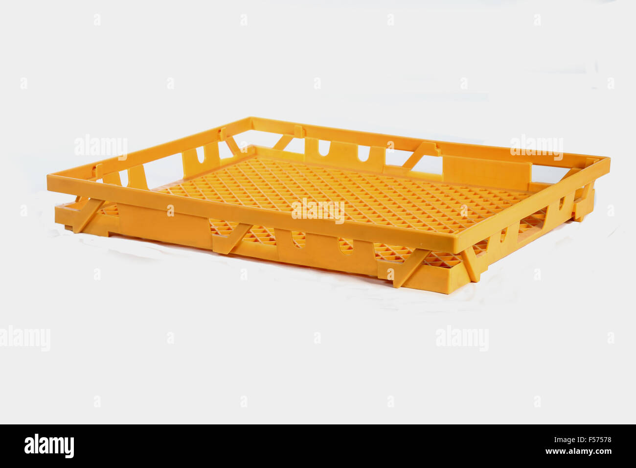 plastic crate for transport and preservation foods on white background ...