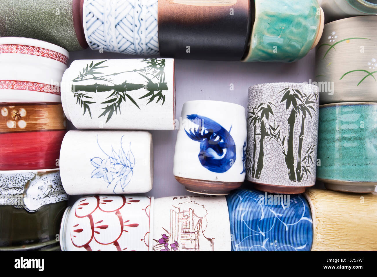 Collection of Traditional Japanese cups Stock Photo - Alamy