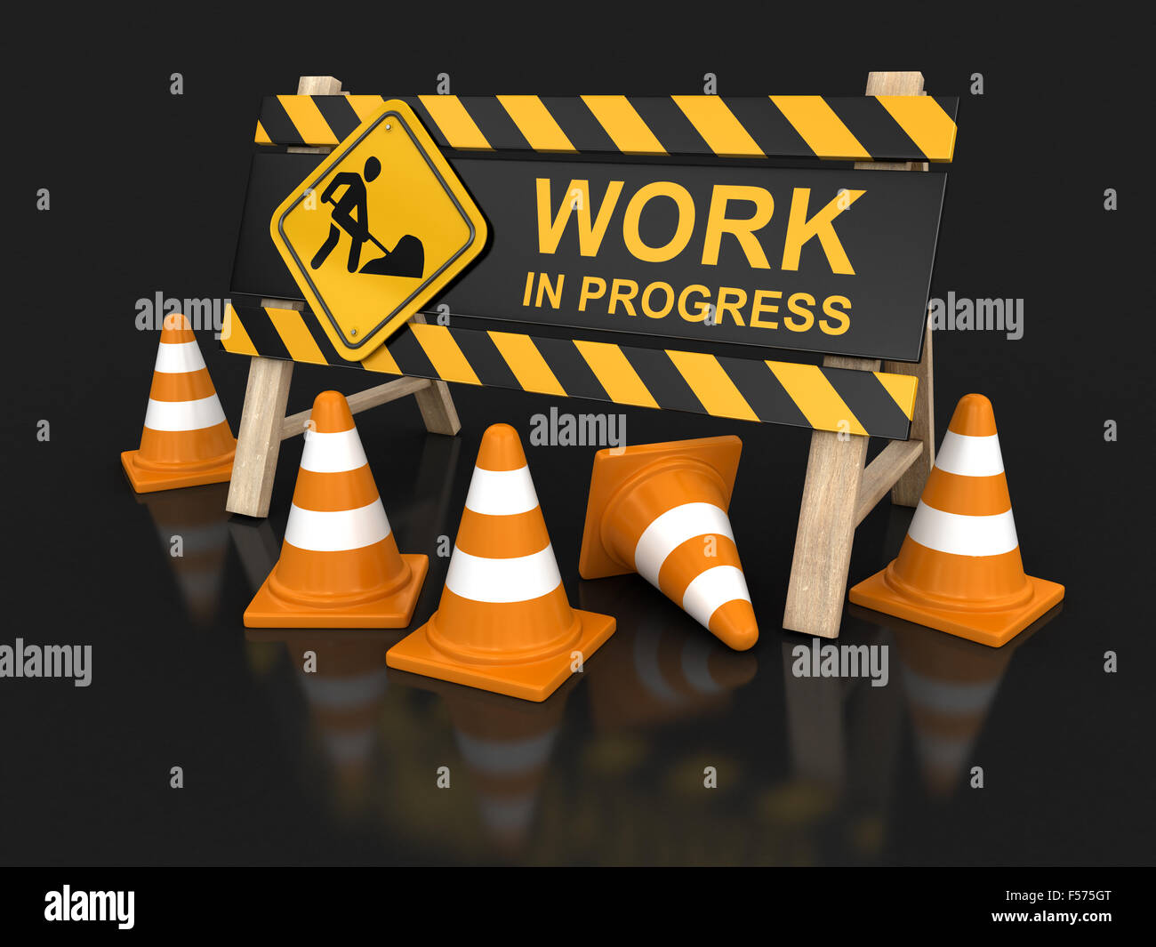 Work in progress sign. Image with clipping path Stock Photo - Alamy