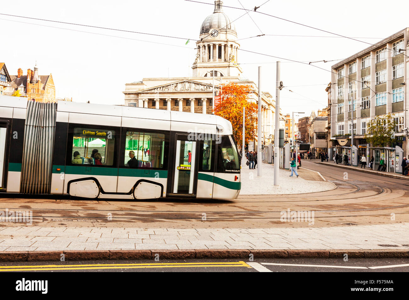 Nottingham City tram system transport trams Hall Council House Building ...