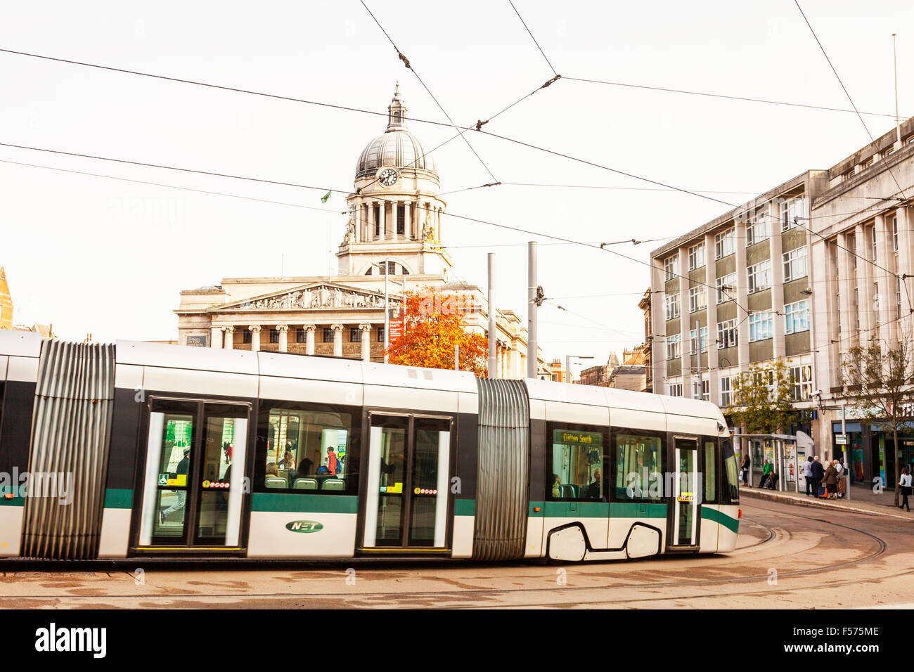 Nottingham City tram system transport trams Hall Council House Building ...