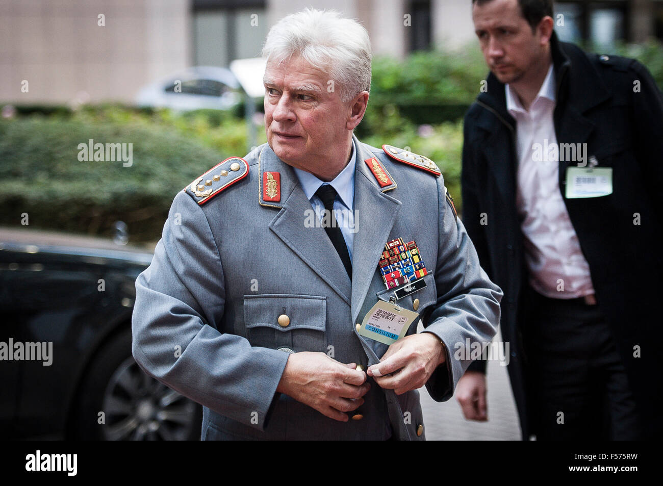 Brussels, Bxl, Belgium. 29th Oct, 2015. Volker Wieker, the Chief of ...