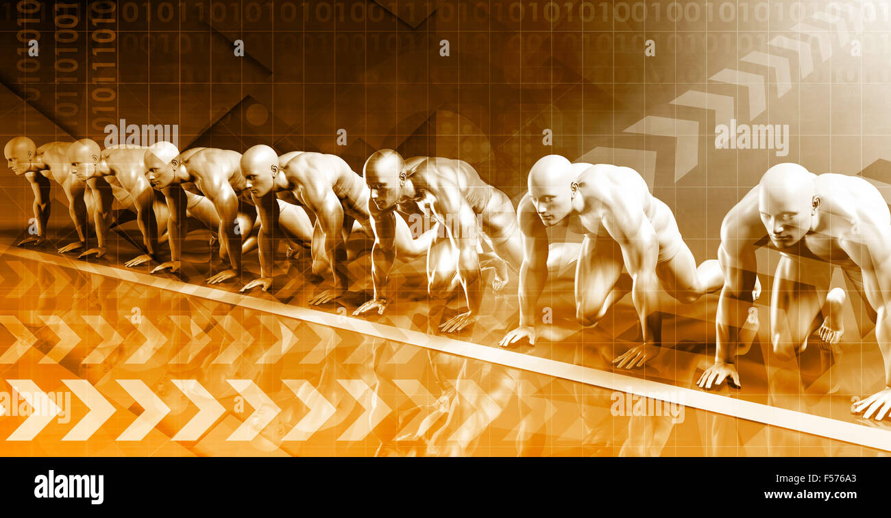 Business People in Ready Position for Chasing Success Stock Photo - Alamy