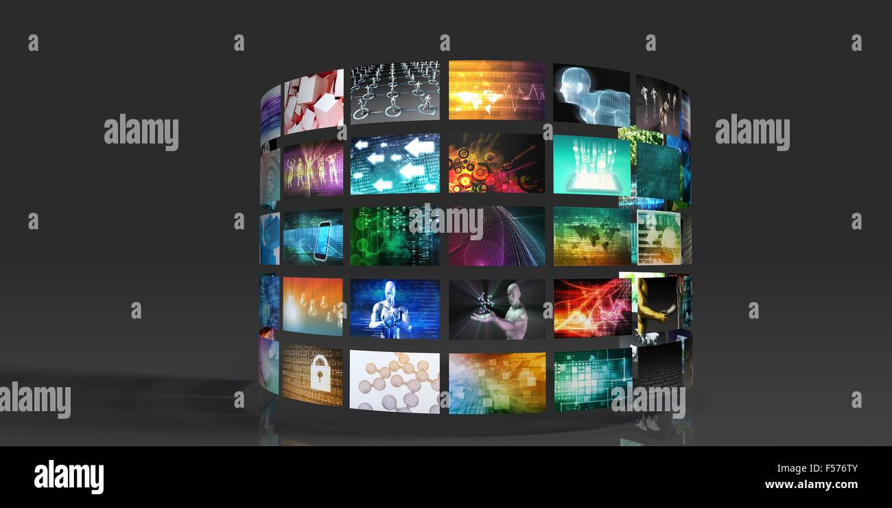 Multimedia Background for Digital Network on the Internet Stock Photo ...