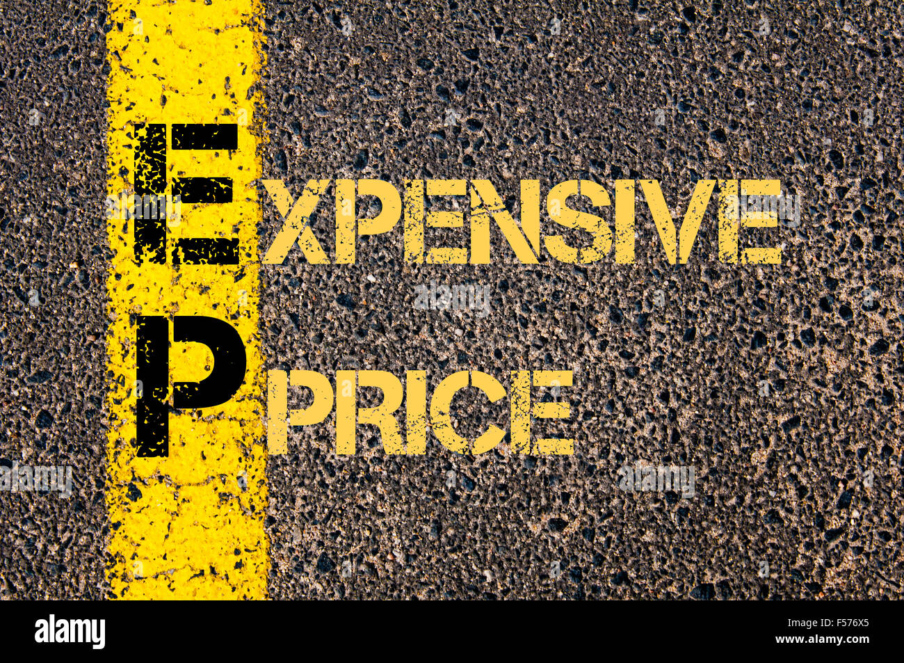 Concept image of Business Acronym EP as EXPENSIVE PRICE written over ...