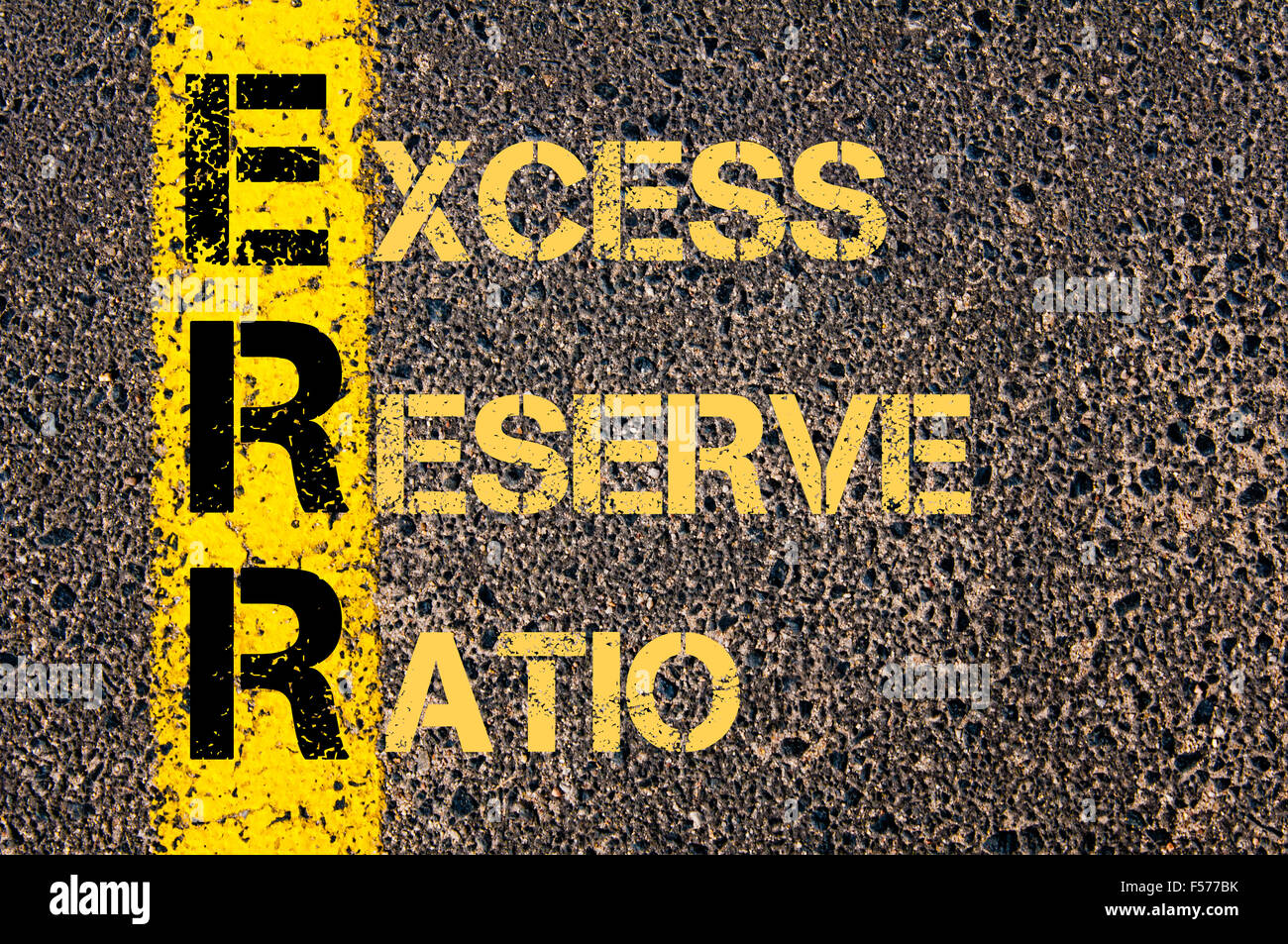 Concept image of Business Acronym ERR as EXCESS RESERVE RATIO written ...