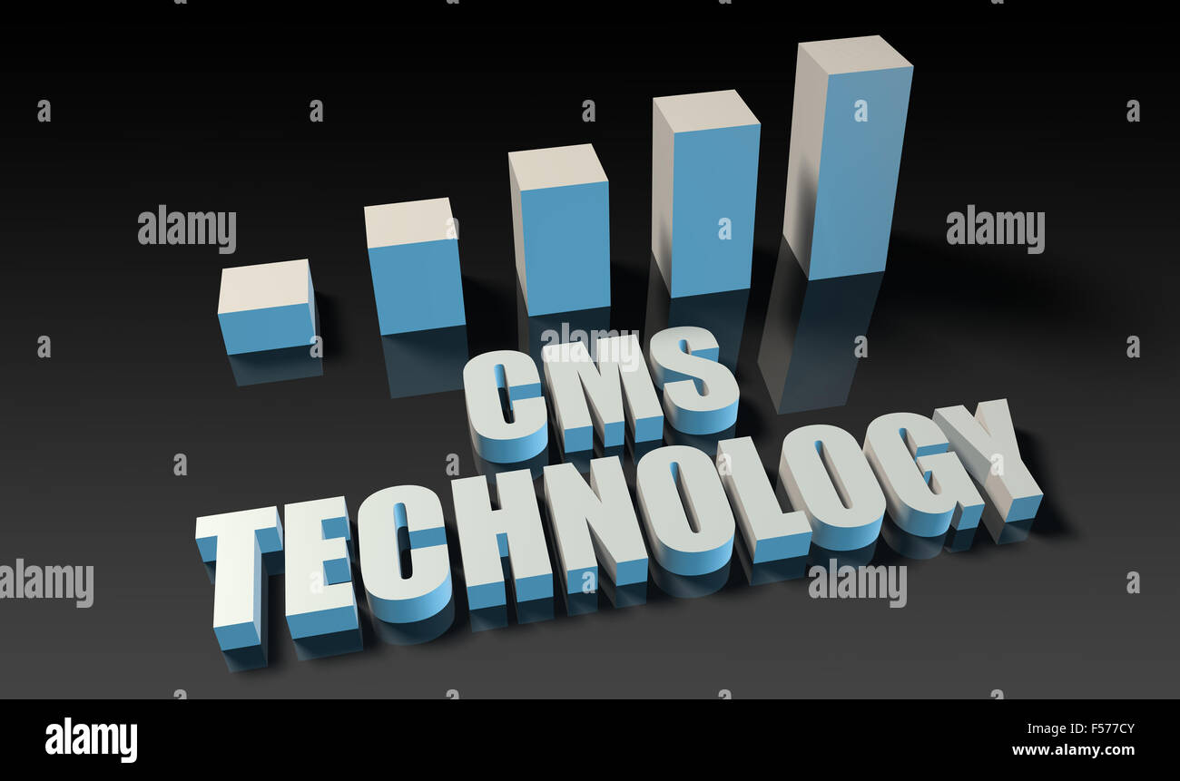 Cms technology graph chart in 3d on blue and black Stock Photo - Alamy