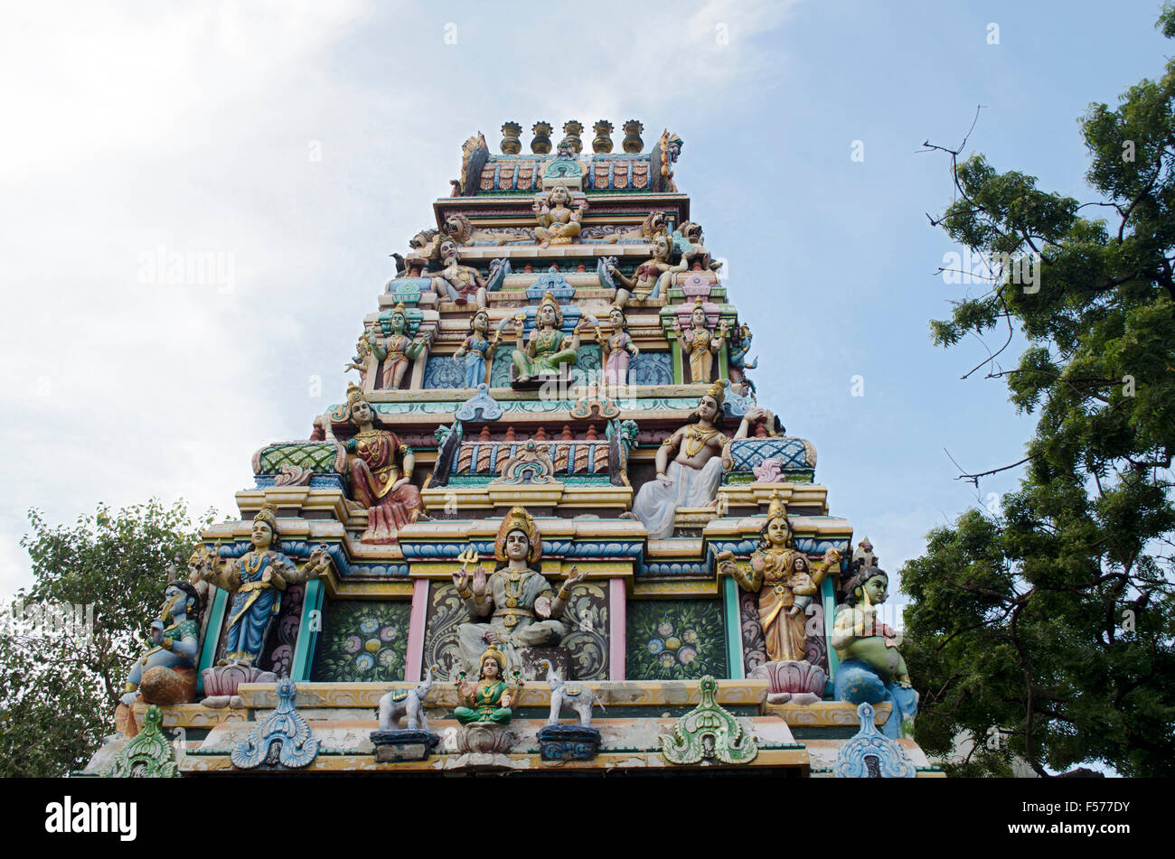 Hindu Temple in Chennai, Madras, Tamil Nadu,India, Asia Stock Photo - Alamy