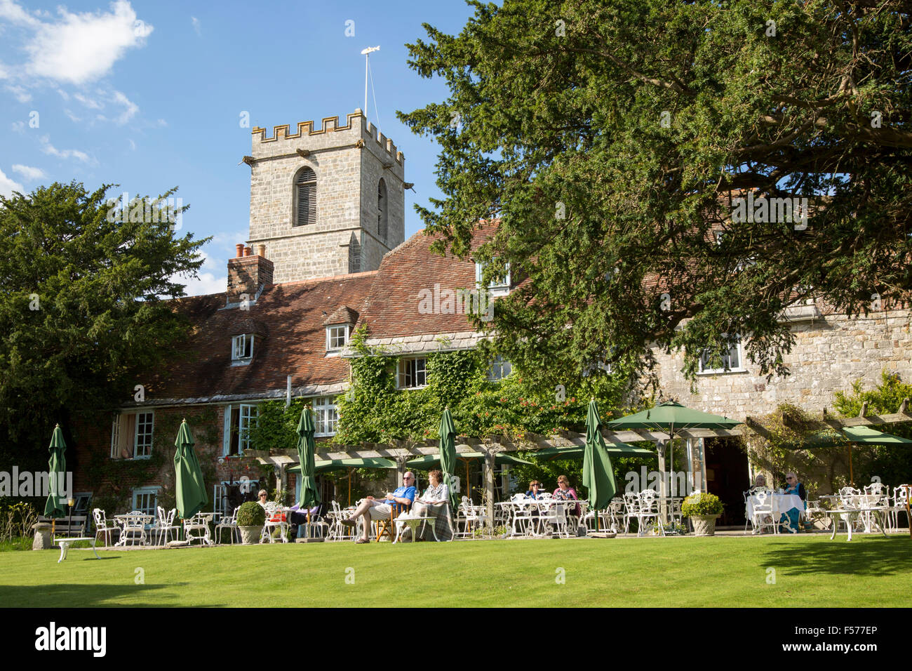 Gardens of the Priory Hotel, Wareham, Dorset, England, UK Stock Photo ...