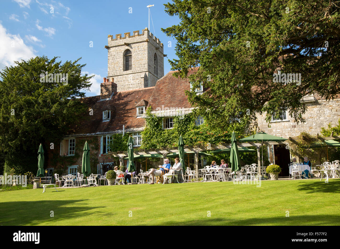 Gardens of the Priory Hotel, Wareham, Dorset, England, UK Stock Photo ...