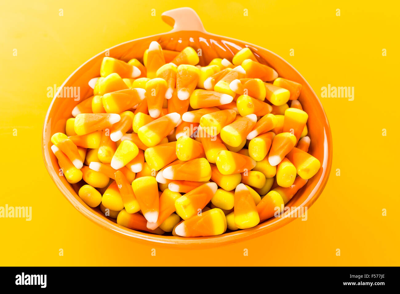 Candy corn prepared as Halloween treats Stock Photo - Alamy