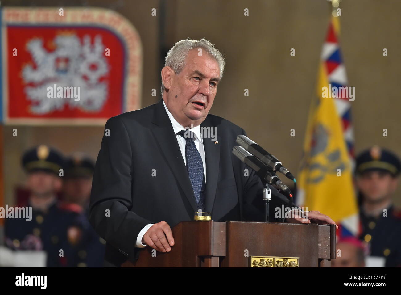 Prague, Czech Republic. 28th Oct, 2015. Czech President Milos Zeman ...