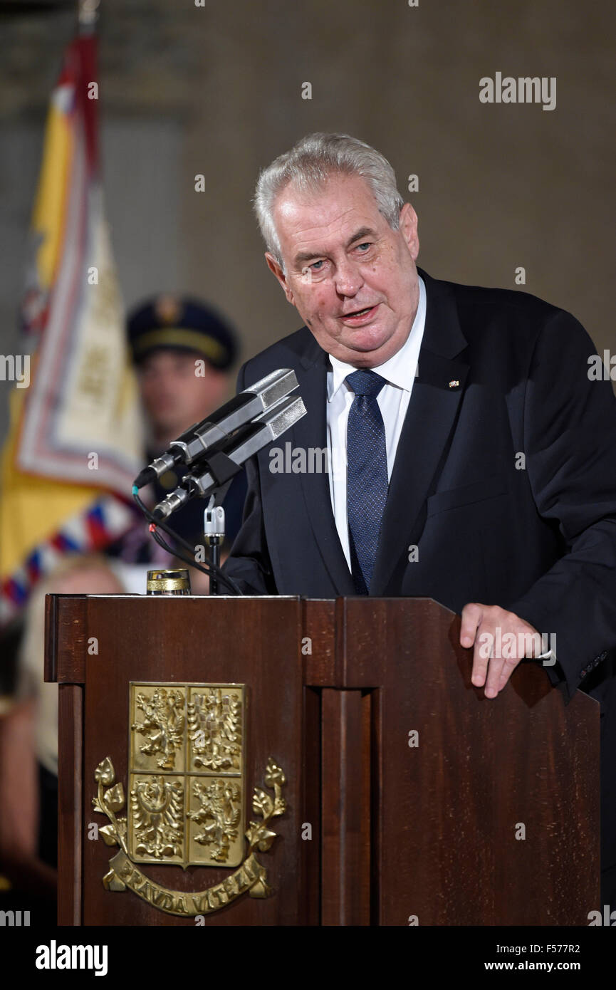 Prague, Czech Republic. 28th Oct, 2015. Czech President Milos Zeman ...
