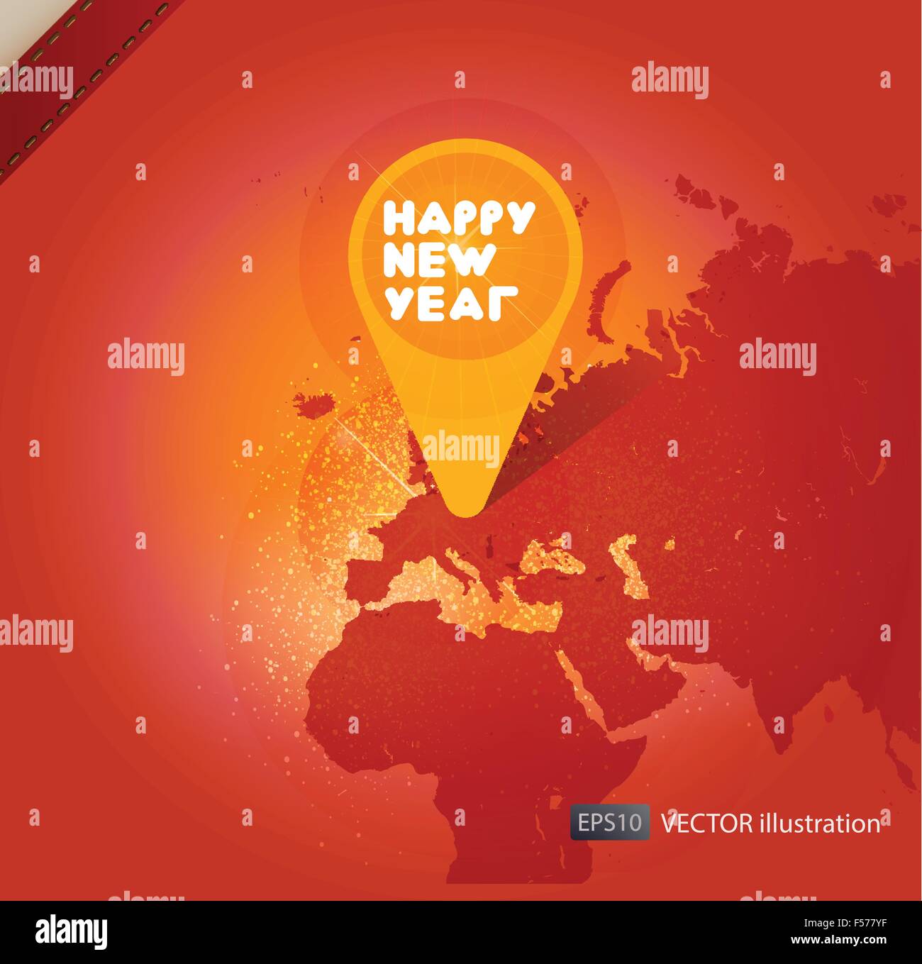 New year icon in world map. Vector background Stock Vector Image & Art ...