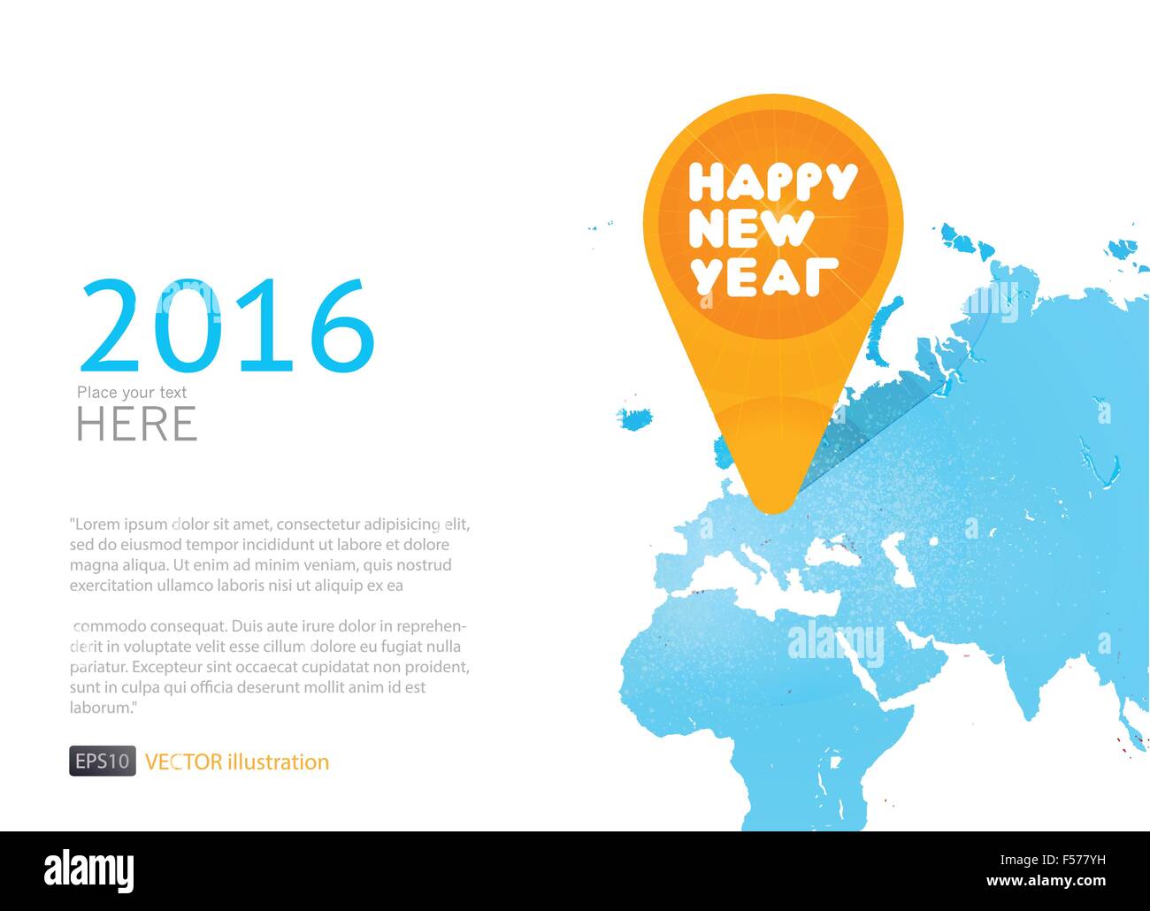 New year icon in world map. Vector background Stock Vector Image & Art ...