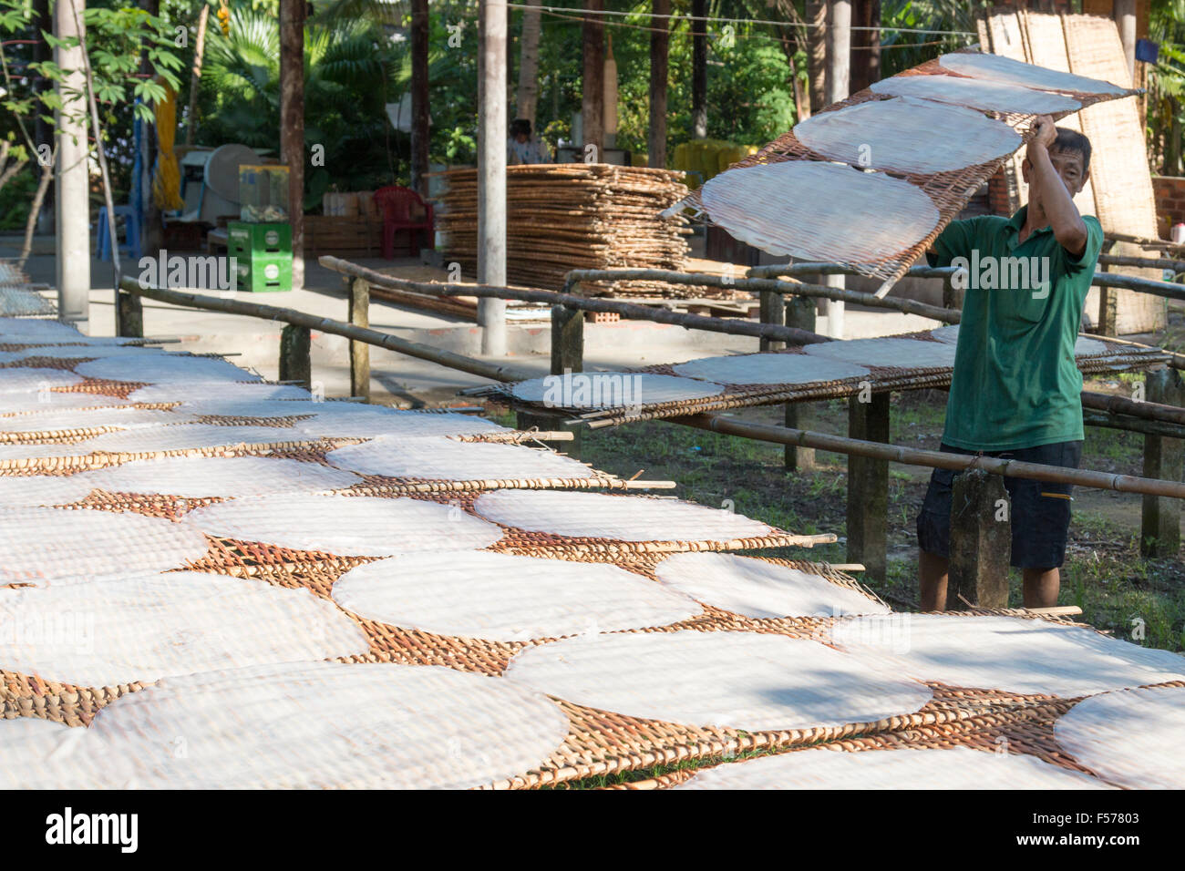 Sau Hoai's rice noodle factory , Can Tho, Mekong Delta, popular with ...