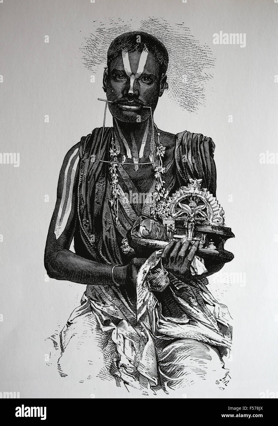 Asia. India. Hindu fakir. Engraving, 19th century Stock Photo - Alamy