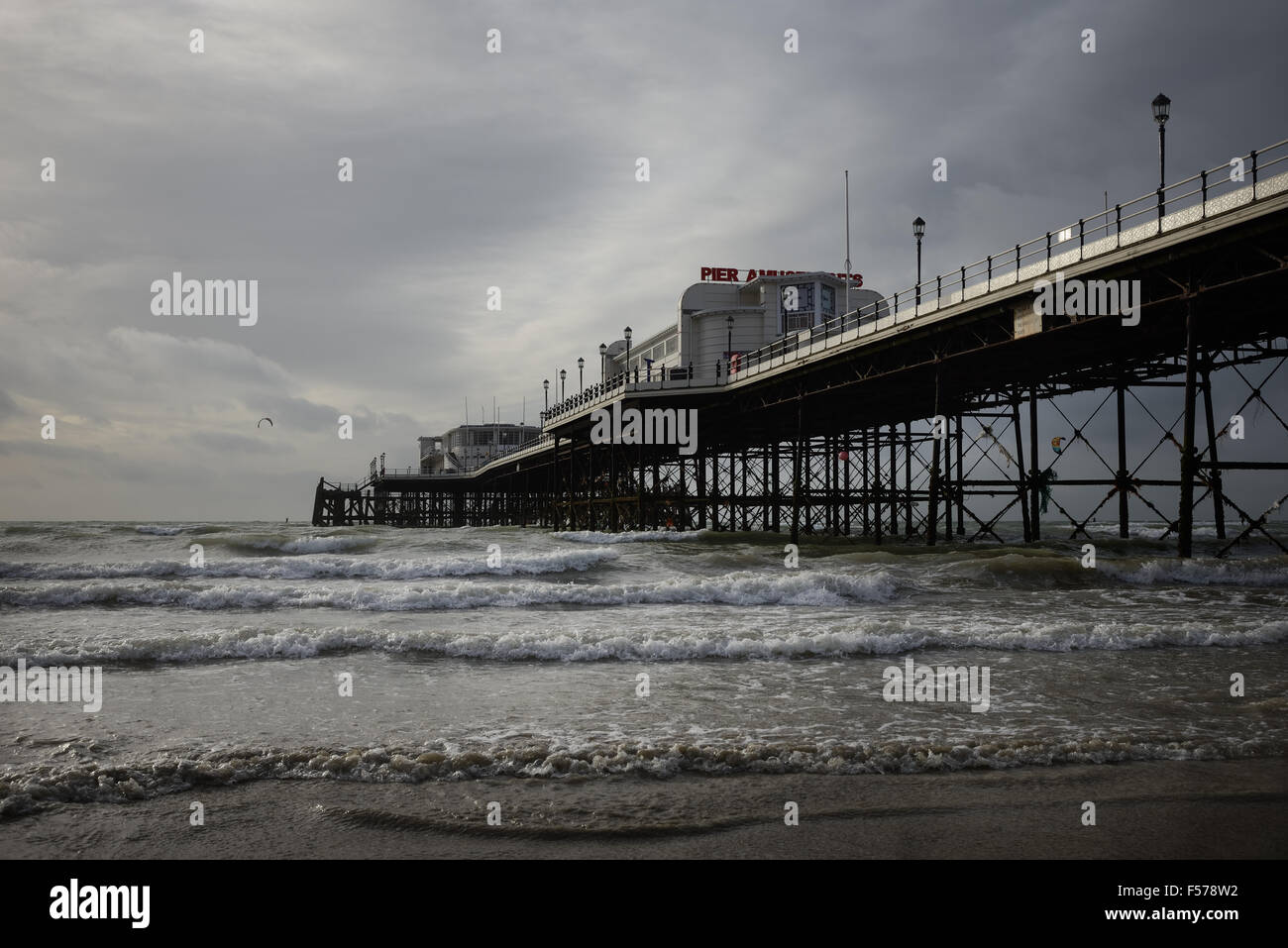 Worthing Pier in the seaside town of Worthing in West Sussex, England ...