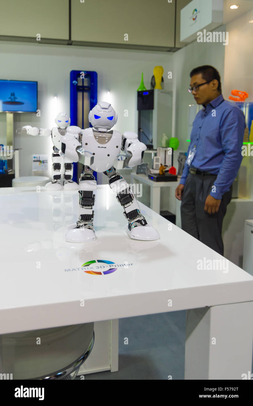 Stand of company Matrix 3D Printer. Demonstration of a multifunctional ...