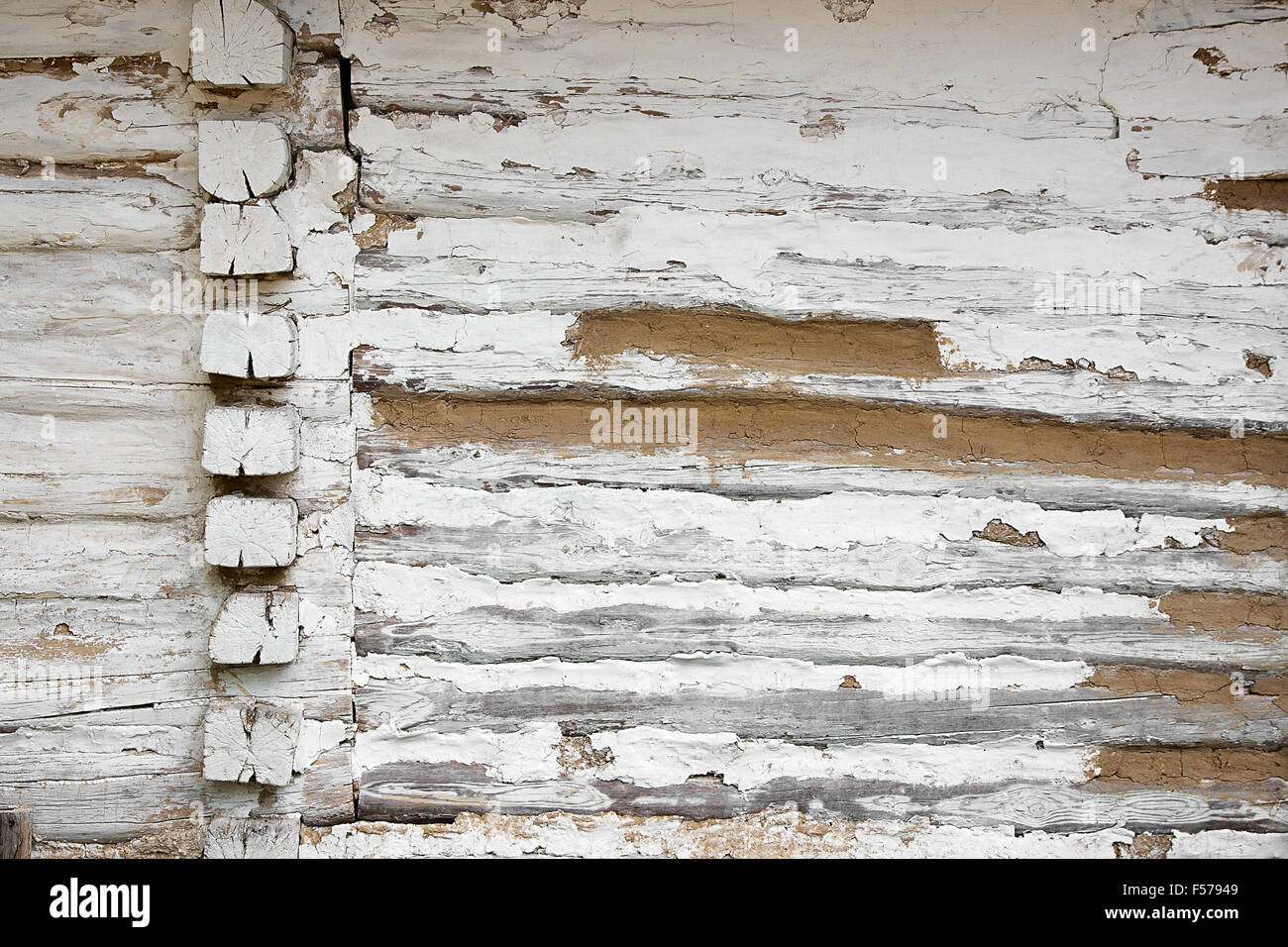 Vintage background texture. Wooden wall of old rural house from logs ...
