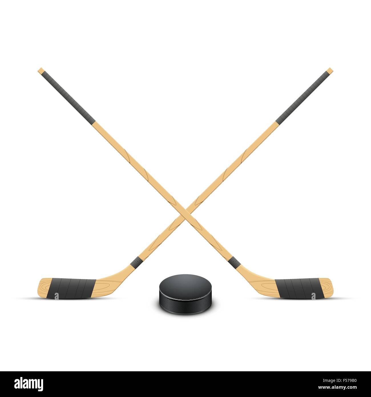 Ice Hockey puck and sticks. Vector Stock Vector Image & Art - Alamy