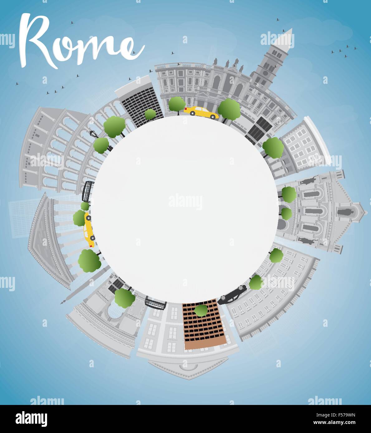 Old buildings of rome Stock Vector Images - Alamy