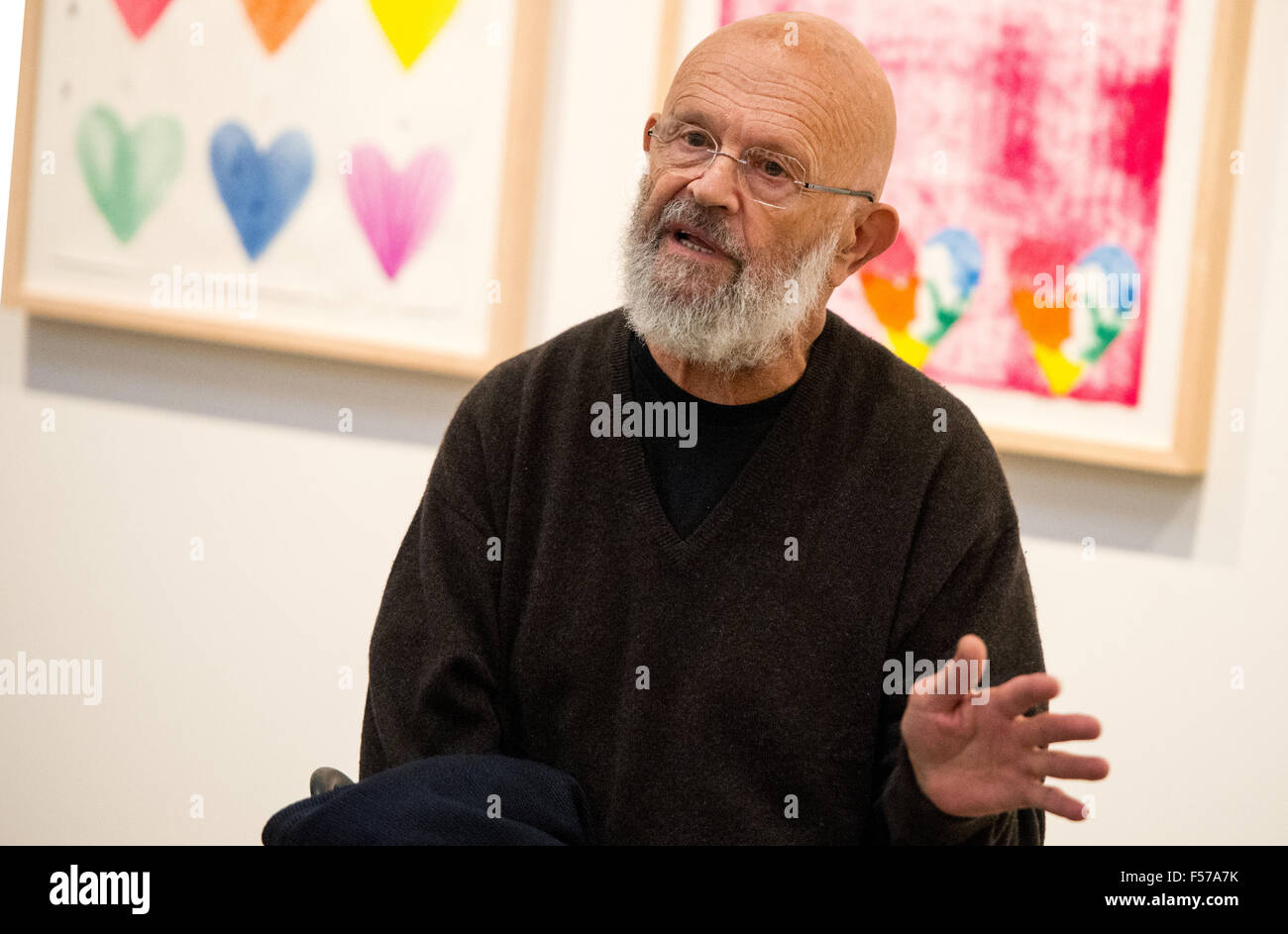 Essen, Germany. 29th Oct, 2015. Artist Jim Dine speaks during a press ...