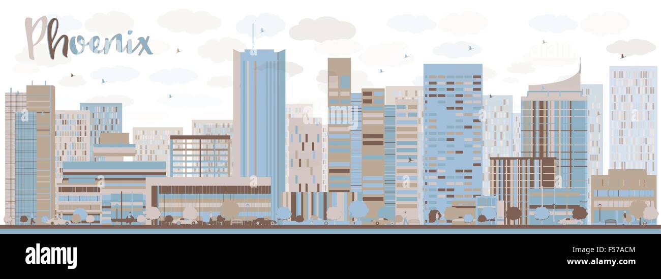 Abstract Phoenix Skyline with Color Buildings. Vector Illustration ...