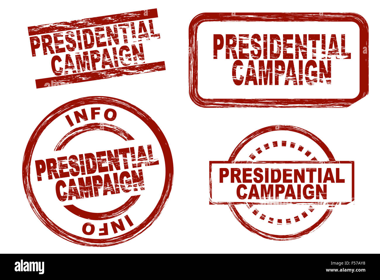 Set of stylized stamps showing the term presidential campaign. All on ...