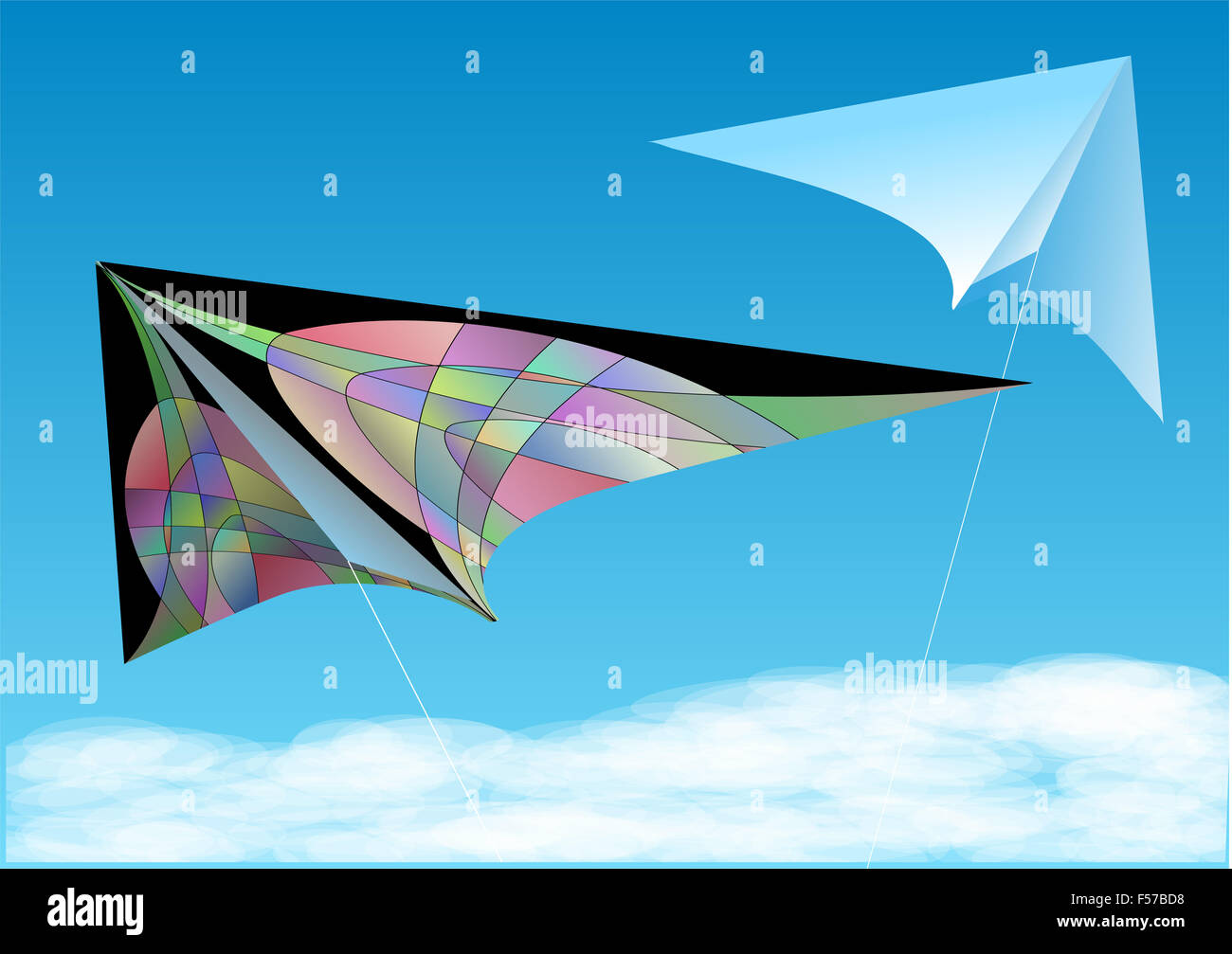 Two kites fly in wind hi-res stock photography and images - Alamy