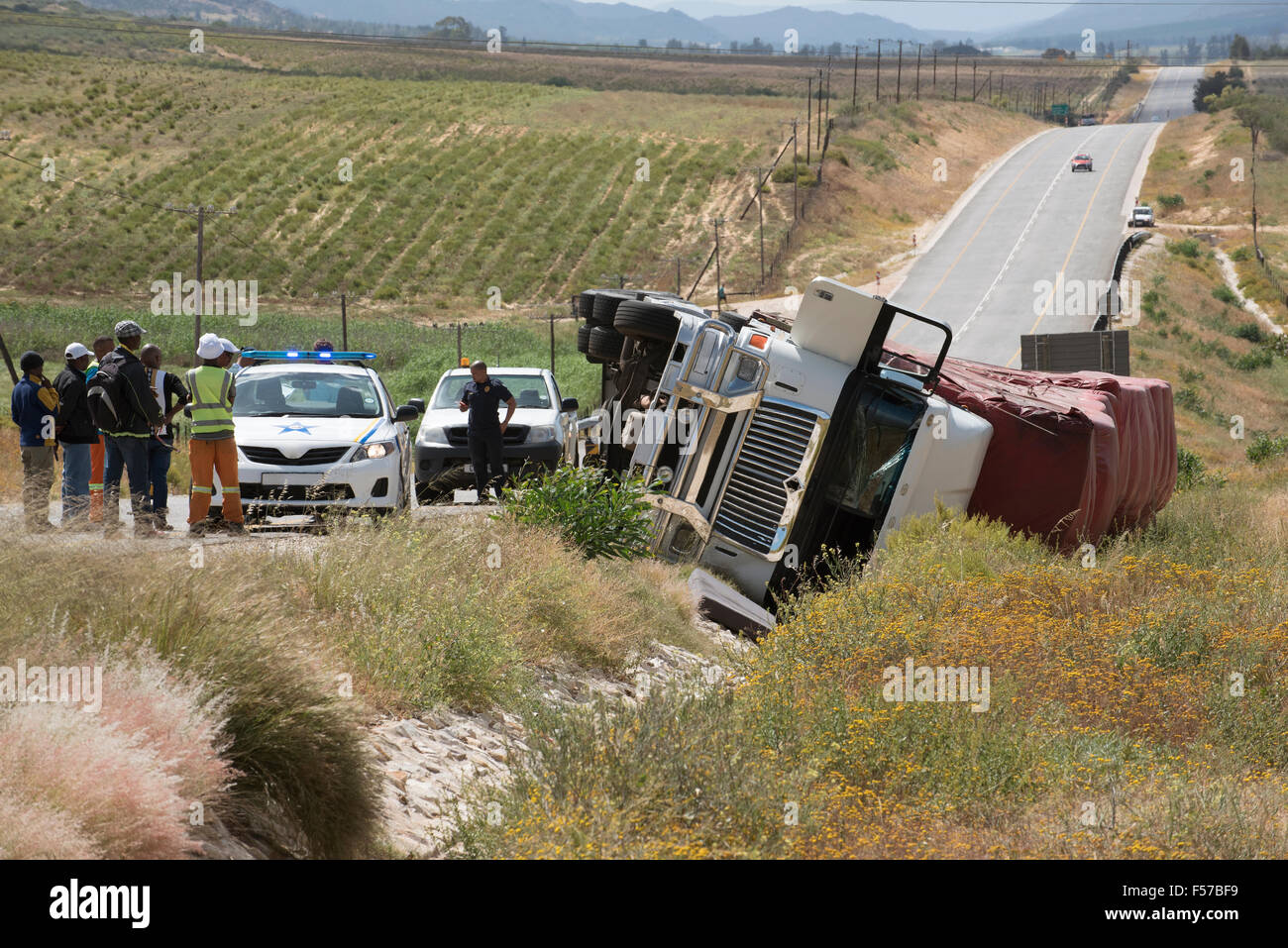Road traffic accident on the Cape Namibian route at Citrusdal South ...